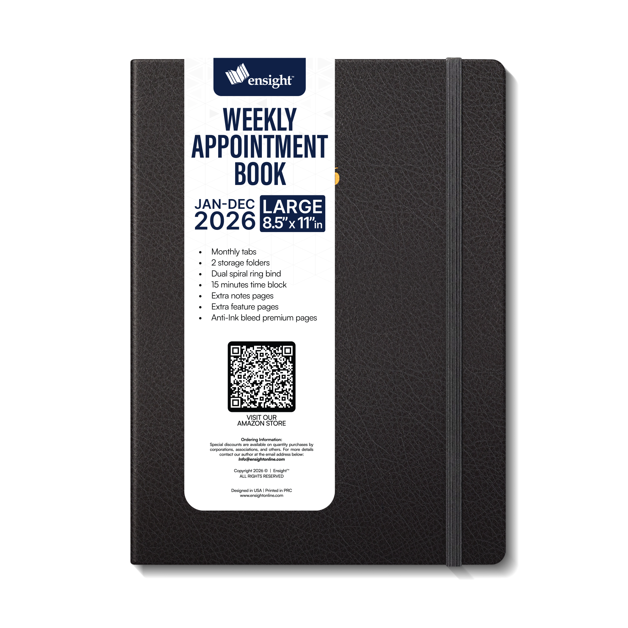 2026 Jan-Dec A4 Leather Appointment Book – Ensight Office Supplies